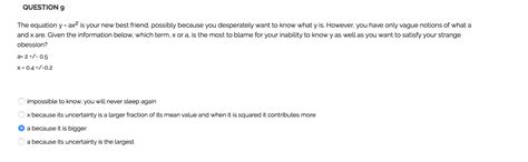 Solved Question 2 ду 2 Dy The Propagation Of Uncertainty
