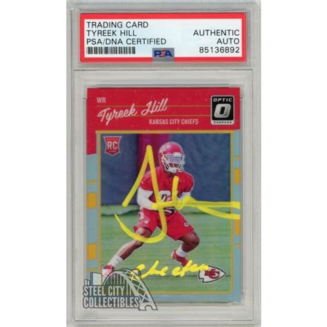 Tyreek Hill Cheetah 2016 Donruss Optic Holo Autograph Rookie Card 117