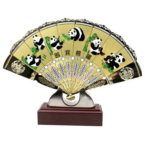 京剧脸谱特色立体金扇摆件中国风小礼品送老外出国北京礼物新品 虎窝淘