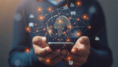 Global Connectivity And Innovation Through Mobile Technology Stock Illustration Illustration