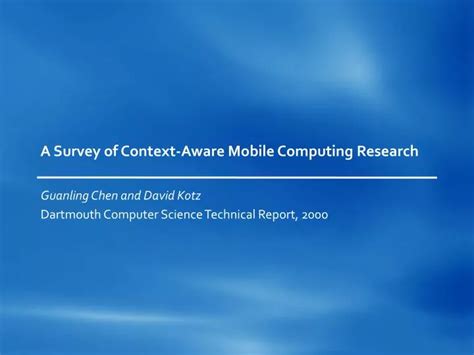 Ppt A Survey Of Context Aware Mobile Computing Research Powerpoint Presentation Id1786296