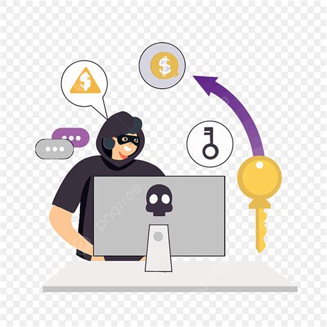 Computer Hacker Vector Art Png Cartoon Hacker Computer Virus Key