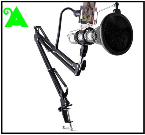 Jual Professional Stand Holder Microphone Condenser 360 Lazypod With Smartphone Clamp Di Seller