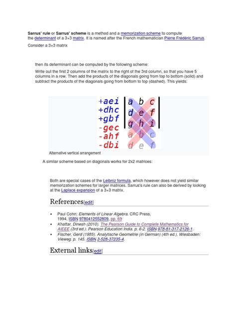 Sarrus Rule Pdf