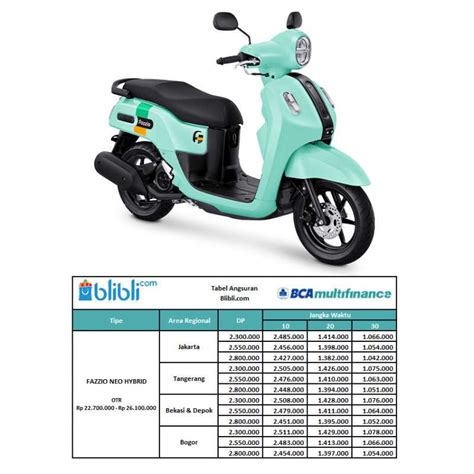 Jual BCA Multifinance DP Yamaha Fazzio NEO Hybrid Version Sepeda