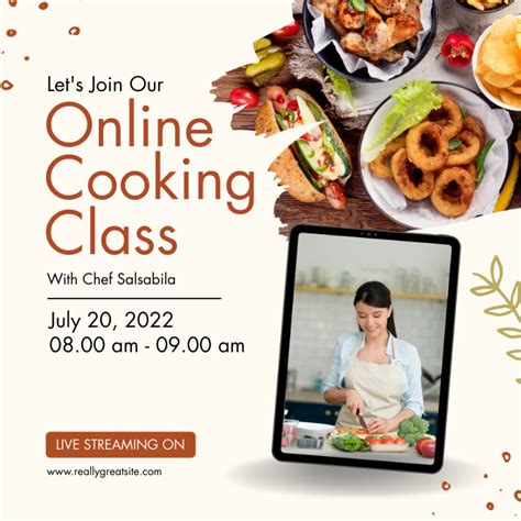 Copy Of Online Cooking Culinary Classes Postermywall