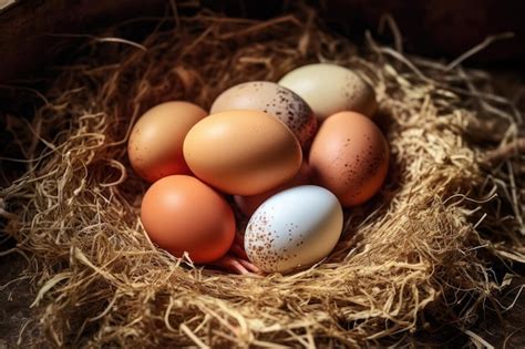 Premium AI Image Agriculture Chicken Eggs Farm In The Countryside