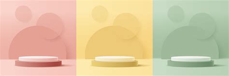 화장품 배경 및 제품 프레젠테이션 브랜딩 및 포장 프레젠테이션을 위한 프리미엄 연단 디스플레이를 설정합니다 배경의 그림자가 있는 스튜디오 무대 벡터 디자인 0명에 대한 스톡