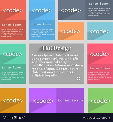 Code Sign Icon Programming Language Symbol Set Vector Image