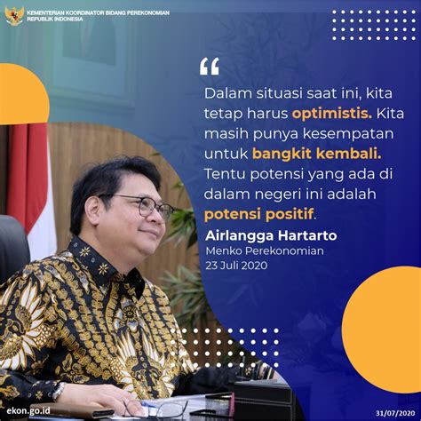 Menko Airlangga Kita Harus Tetap Optimistis Kementerian Koordinator