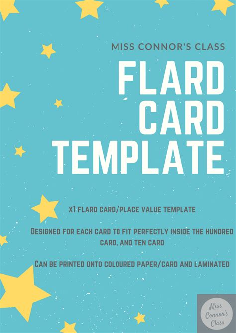 Flard Cardplace Value Template • Teacha