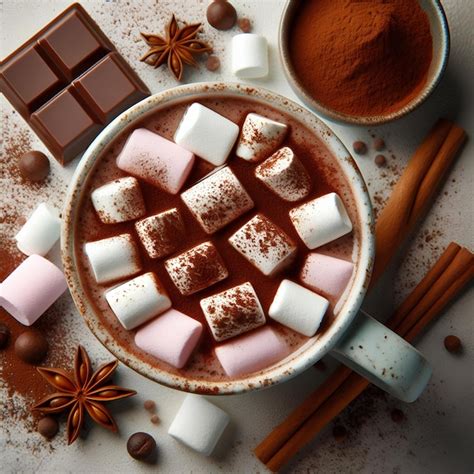 Premium Photo Cup Of Aromatic Hot Chocolate With Marshmallows And
