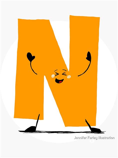 Letter N Cute Alphabet Name Begins With N Sticker For Sale By