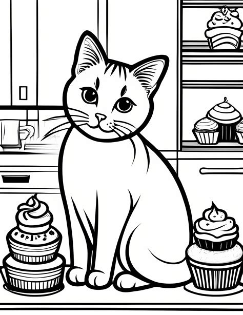 Раскраски с Котиками распечатать бесплатно Happybrushes