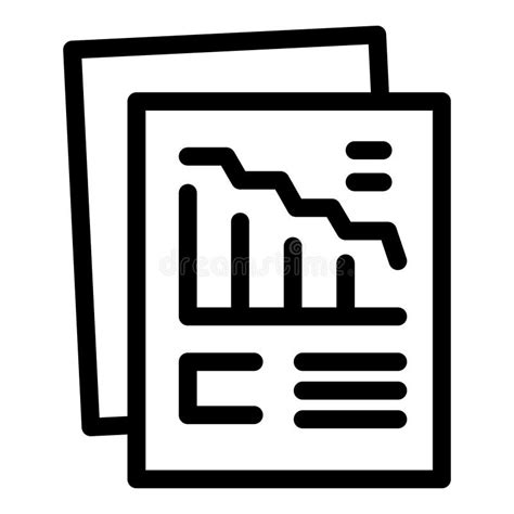 Line Icon Vector Of A Report Showing A Decreasing Trend Graph Stock