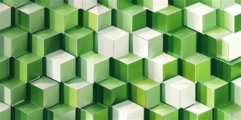 Modern Geometric Pattern Featuring Green And White Cubes Ai Generated Illustration Premium Ai