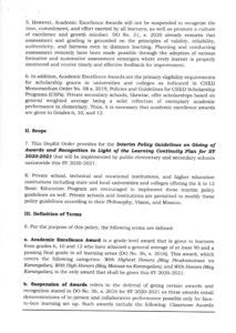 DepEd Interim Guidelines on Giving of Awards and Recognition in Light of the Basic Education ...