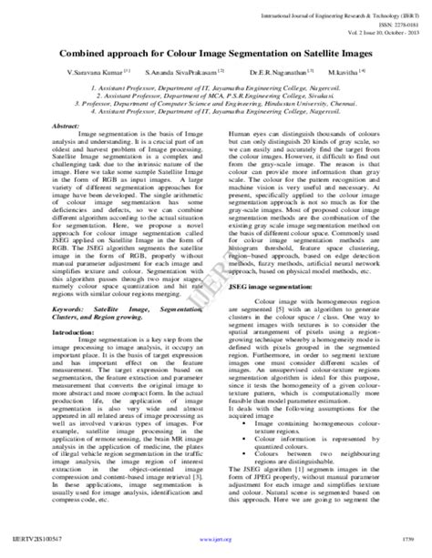 Pdf Ijert Combined Approach For Colour Image Segmentation On