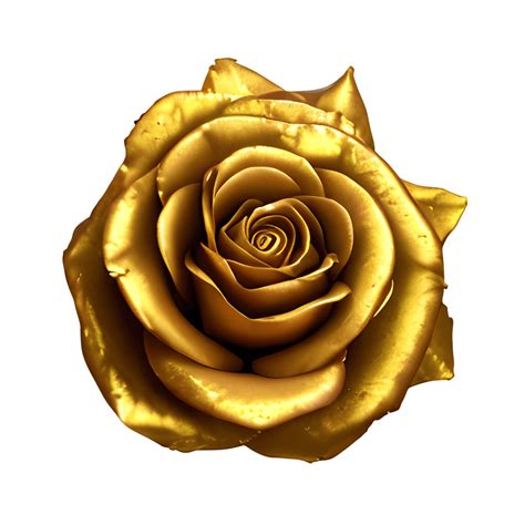 Golden Rose With Leaves 3d Graphic · Creative Fabrica