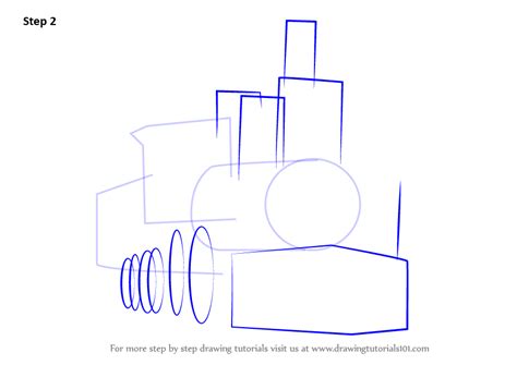 Step By Step How To Draw Steam Locomotive DrawingTutorials
