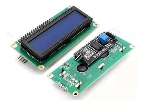 display lcd 16x2 1602 fundo azul modulo i2c soldado arduino