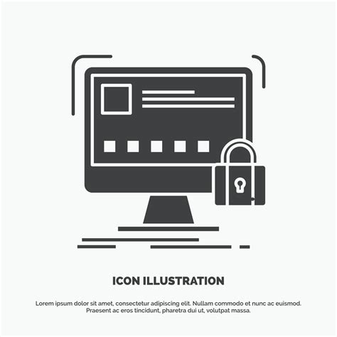 Protect Protection Lock Safety Secure Icon Glyph Vector Gray Symbol For Ui And Ux Website