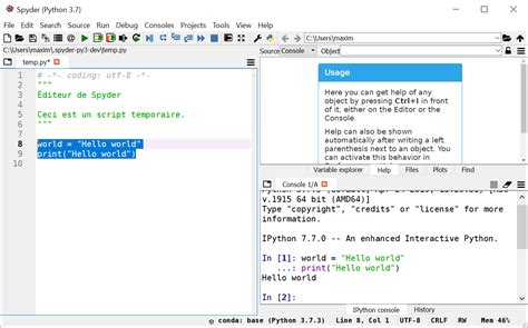 Environnement De Travail — Documentation Pythonscript 001