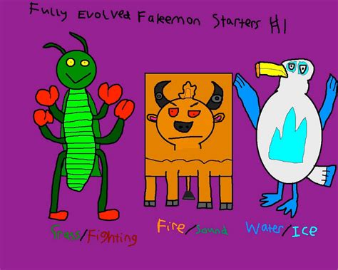 Fully Evolved Fakemon Starters 1 By Curioususerx90 On Deviantart