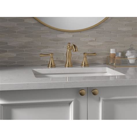 Delta Cassidy Champagne Bronze 2 Handle Widespread Watersense Bathroom