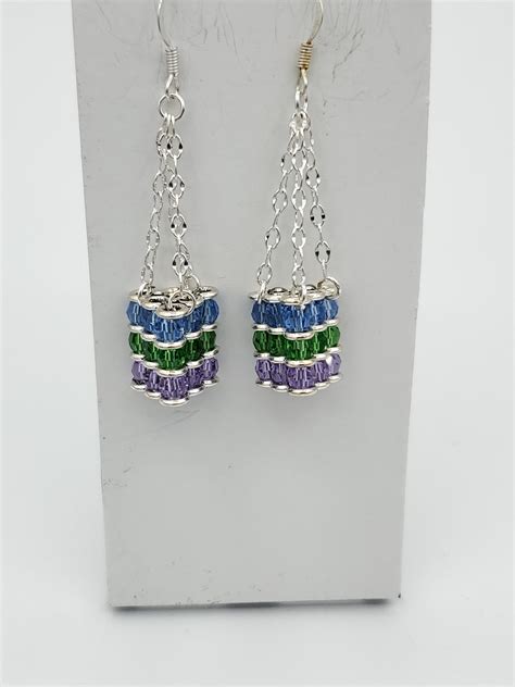 Chained Triangle Sterling Silver Earrings Stylish Elegant