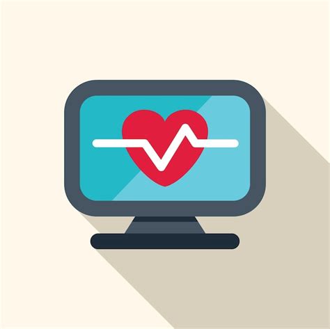 Premium Vector Computer Monitor Displaying Heartbeat Showing Patient