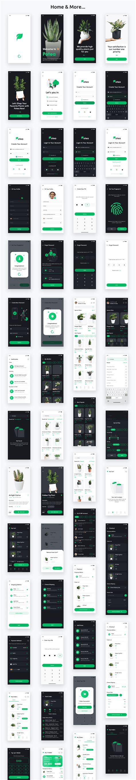 plant e commerce and online store app ui kit flutter code market