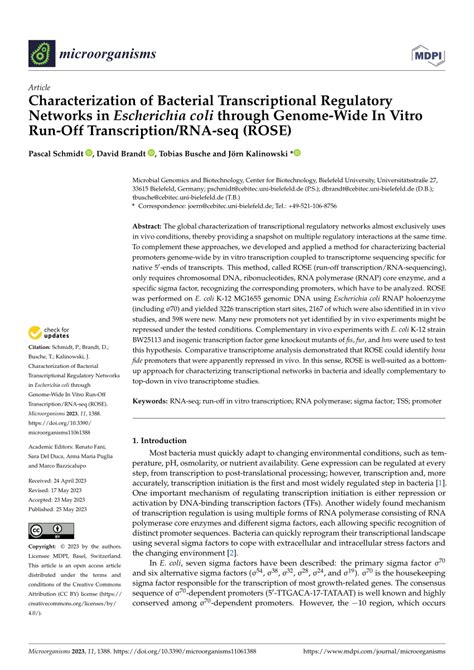 Pdf Characterization Of Bacterial Transcriptional Regulatory Networks