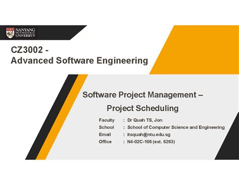 Software Project Management Project Scheduling Cz Advanced