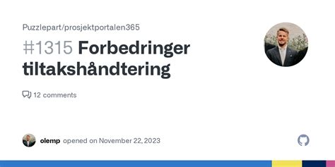 Forbedringer Tiltakshåndtering · Issue 1315 · Puzzlepart