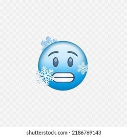 Cold Weather Frozen Blue Emoji Isolated Stock Vector Royalty Free