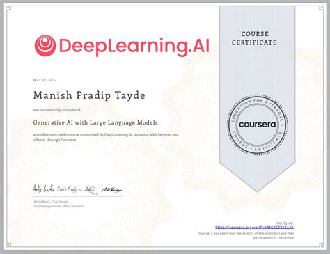 Completion Of Generative Ai With Large Language Models Manish Tayde