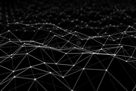 White Digital Data And Network Connection Triangle Lines And Spheres In Futuristic Technology