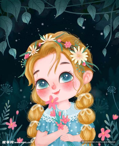 可爱小女孩头像插画设计图绘画书法文化艺术设计图库昵图网