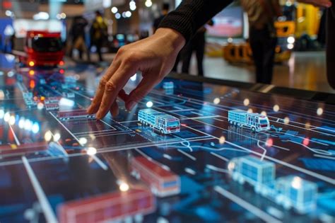 Premium Photo Interactive Logistics Planning With 3D Model Display On