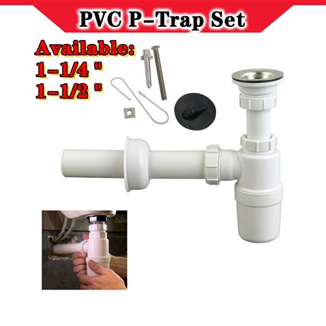 Pvc P Trap Set For Lavatory Plastic P Trap For Kitchen Sink Shopee