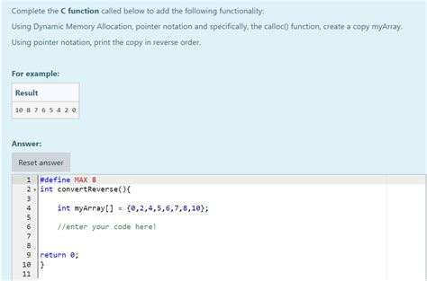Solved Complete The C Function Called Below To Add The Chegg