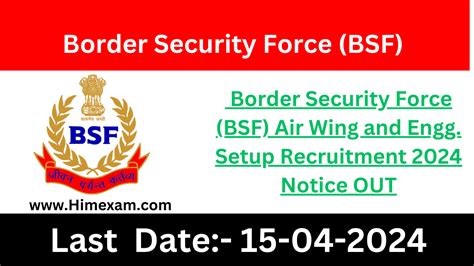Bsf Air Wing And Engineering Recruitment 2024 Apply Online Last Date