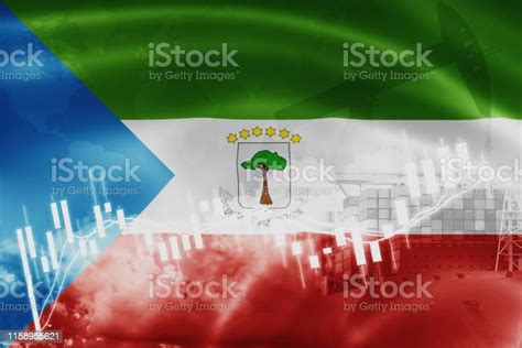 적도 기니 플래그 주식 시장 무역 경제 및 무역 석유 생산 수출 및 수입 비즈니스 및 물류 컨테이너 선박 0명에 대한 스톡 사진 및 기타 이미지 Istock