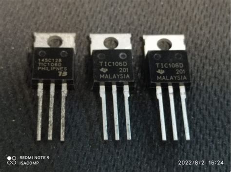 10x Transistor Tic106d Tic106 Scr 5amp 400v Texas Mercadolivre
