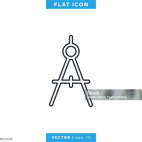 Compass Engineering Instrument Icon Vector Stock Illustration Design