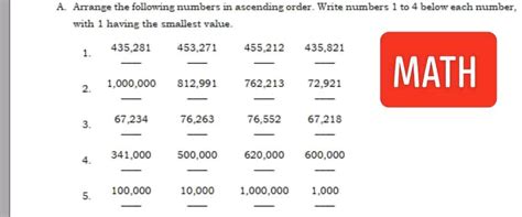 A Arrange The Following Numbers In Ascending StudyX