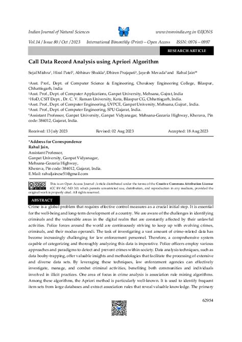Pdf Call Data Record Analysis Using Apriori Algorithm Hiralben