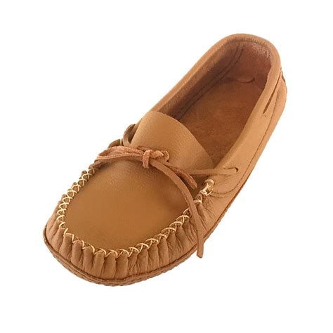 Mens Wide Soft Sole Genuine Cowhide Leather Indoor Moccasin Slippers