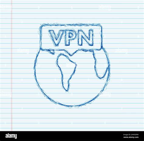 Secure Vpn Connection Concept Sketch Style Virtual Private Network Connectivity Overview